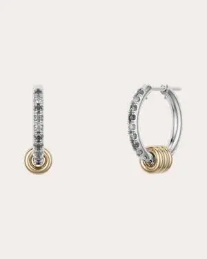 SPINELLI KILCOLLIN Diamond & 18k Gold Ara Pavé Hoop Earrings - Silver