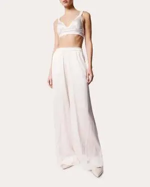 ROMUṠE Fiamma Silk Charmeuse Ruched Bralette