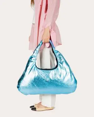 W 78 ST Large Cloud Pearlescent Leather Shoulder Bag