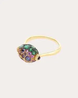 NANIS ITALIAN JEWELS Labradorite & Amethyst 18k Gold Gemstone Ring
