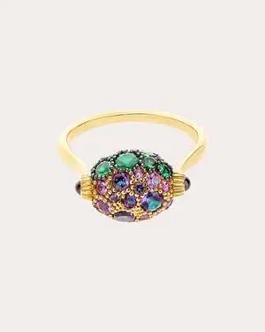 NANIS ITALIAN JEWELS Labradorite & Amethyst 18k Gold Gemstone Ring
