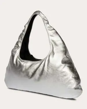 W 78 ST Large Cloud Metallic Leather Shoulder Bag