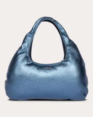 W 78 ST Medium Cloud Metallic Leather Shoulder Bag
