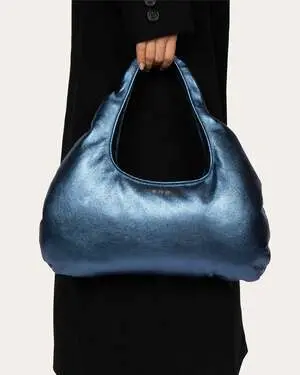 W 78 ST Medium Cloud Metallic Leather Shoulder Bag