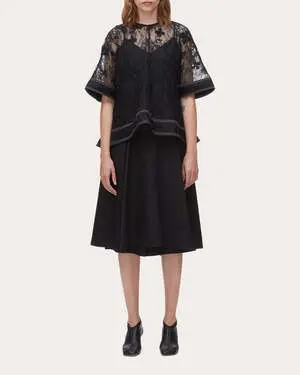 3.1 Phillip Lim Sheer Floral Lace Flounce Top