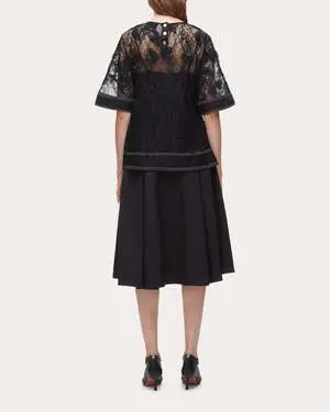 3.1 Phillip Lim Sheer Floral Lace Flounce Top