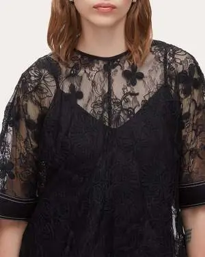 3.1 Phillip Lim Sheer Floral Lace Flounce Top