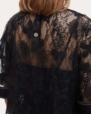 3.1 Phillip Lim Sheer Floral Lace Flounce Top