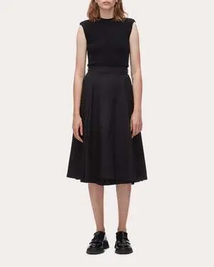 3.1 Phillip Lim Twill Pleated Biker Midi Skirt