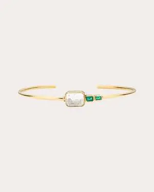 Moritz Glik Diamond Bala Shaker Cuff - Emerald