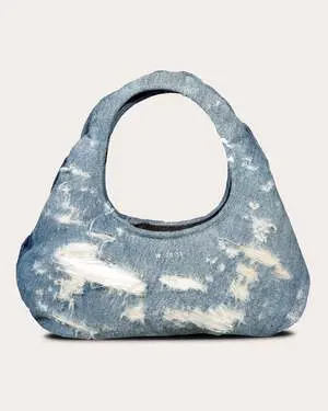 W 78 ST Micro Cloud Distressed Denim Tote