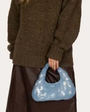 W 78 ST Micro Cloud Distressed Denim Tote