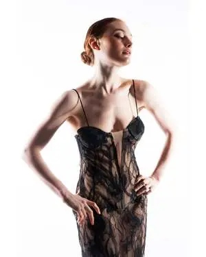 BYVARGA Melanie Floral Lace Bustier Maxi Dress
