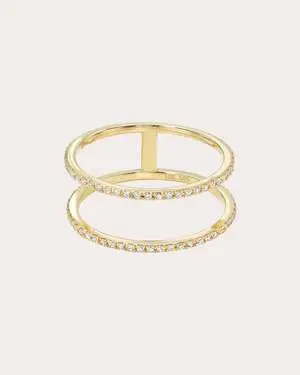 ZOE LEV Double Band 14k Diamond Eternity Ring - Gold