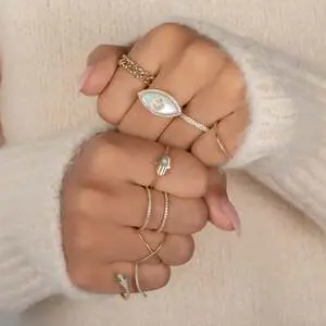 ZOE LEV Diamond And 14k Double Band Eternity Ring