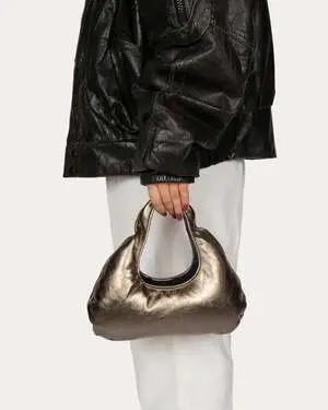 W 78 ST Micro Cloud Metallic Leather Tote