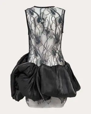 BYVARGA Nori Sheer Floral Lace Bubble Mini Dress