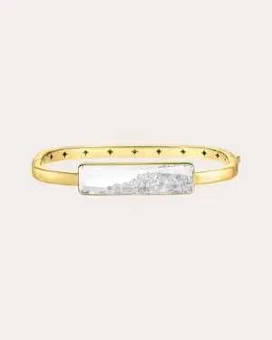 Moritz Glik Diamond And 18k Gold Core Shaker Bangle - White