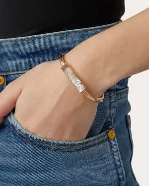 Moritz Glik Diamond And 18k Gold Core Shaker Bangle - White