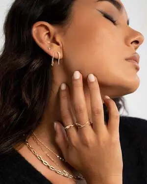 ZOE LEV Diamond And 14k Dagger Hoop Earrings
