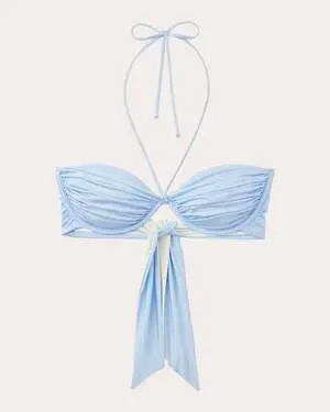 SEAQUELLE SWIM Billow Underwire Balconette Bikini Top - Blue
