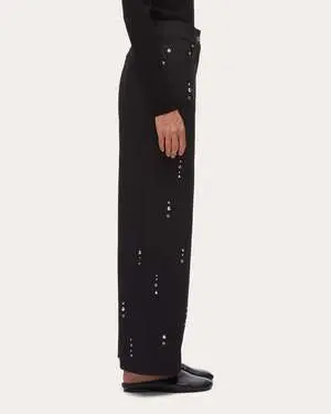 3.1 Phillip Lim Studded Twill Wide-leg Pants - Black