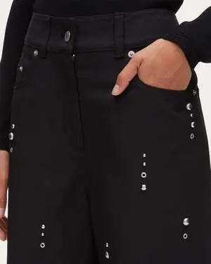 3.1 Phillip Lim Studded Twill Wide-leg Pants - Black