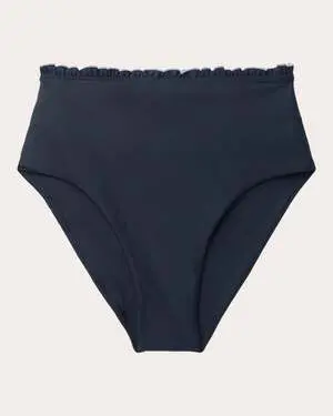 SEAQUELLE SWIM Ruffle High-rise Bikini Bottom - Black