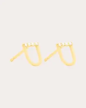 CAMPBELL + CHARLOTTE Diamond And 14k Mini Edge Link Stud Earrings