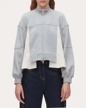 3.1 Phillip Lim French Terry Ripstop Combo Zip Track Jacket