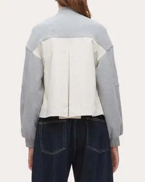 3.1 Phillip Lim French Terry Ripstop Combo Zip Track Jacket