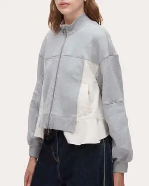3.1 Phillip Lim French Terry Ripstop Combo Zip Track Jacket
