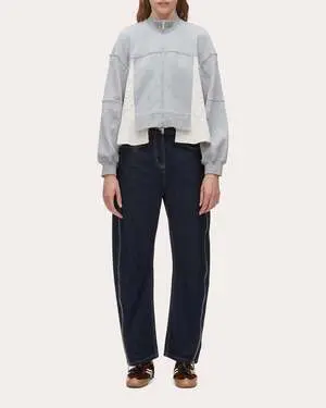 3.1 Phillip Lim French Terry Ripstop Combo Zip Track Jacket