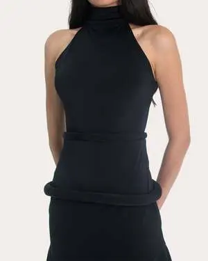 Francisco Arce Mar Rolled Mock Neck Top