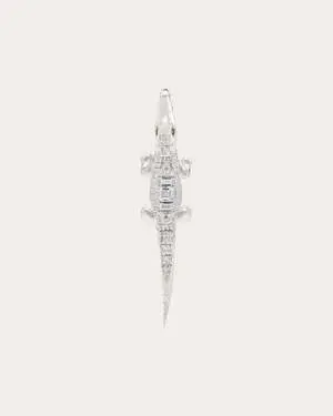 BIBI VAN DER VELDEN Diamond & Tsavorite Alligator Drop Earring - Silver