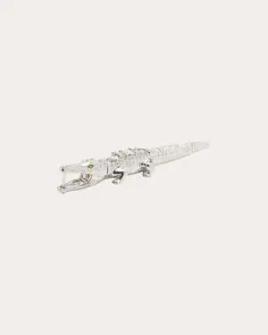 BIBI VAN DER VELDEN Diamond & Tsavorite Alligator Drop Earring - Silver
