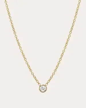 ZOE LEV Diamond And 14k Bezel Pendant Necklace - Gold