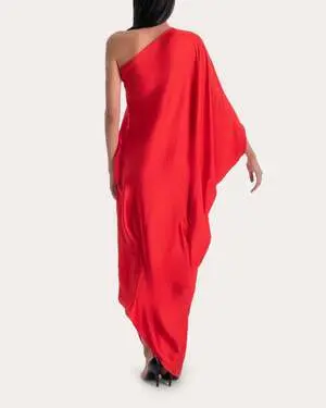 Francisco Arce Rok Silk Chiffon Asymmetric Cape Gown
