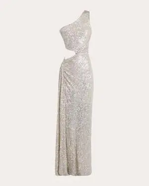 Francisco Arce Azel Sequin Asymmetric Gown