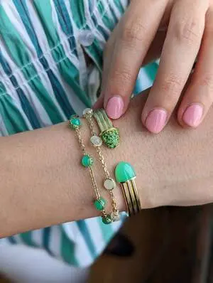 CAMPBELL + CHARLOTTE Chrysoprase & Tsavorite Station Bracelet