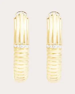 CAMPBELL + CHARLOTTE And 14k Ribbed Hoop Earrings
