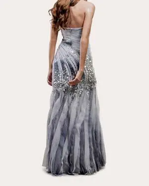 Francisco Arce Sora Embellished Bias Tulle Gown