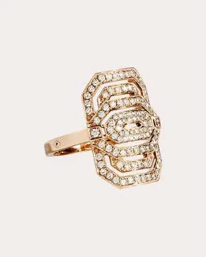 STATEMENT Diamond & 18k Rose Gold Mini My Way Ring - Pink