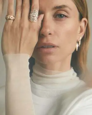 STATEMENT Diamond & 18k Rose Gold Rockaway Spinner Ring - Pink