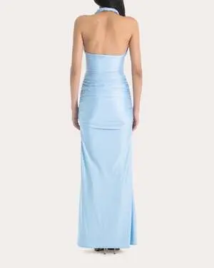 Francisco Arce Vira Gathered Halter Gown