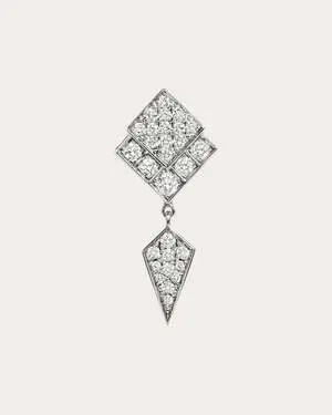 STATEMENT Diamond Stairway Small Drop Earring - Silver