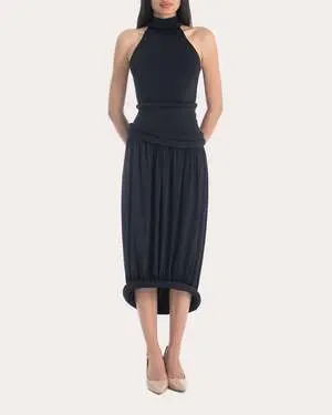 Francisco Arce Yume Rolled Mock Neck Midi Dress