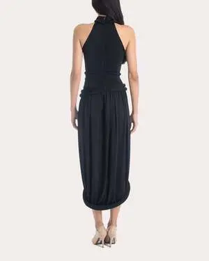 Francisco Arce Yume Rolled Mock Neck Midi Dress