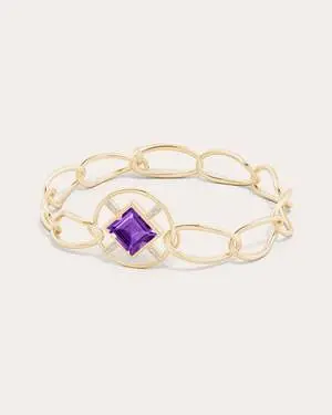 Natori Amethyst And Diamond 14k Bar Bracelet