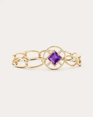 Natori Amethyst And Diamond 14k Bar Bracelet